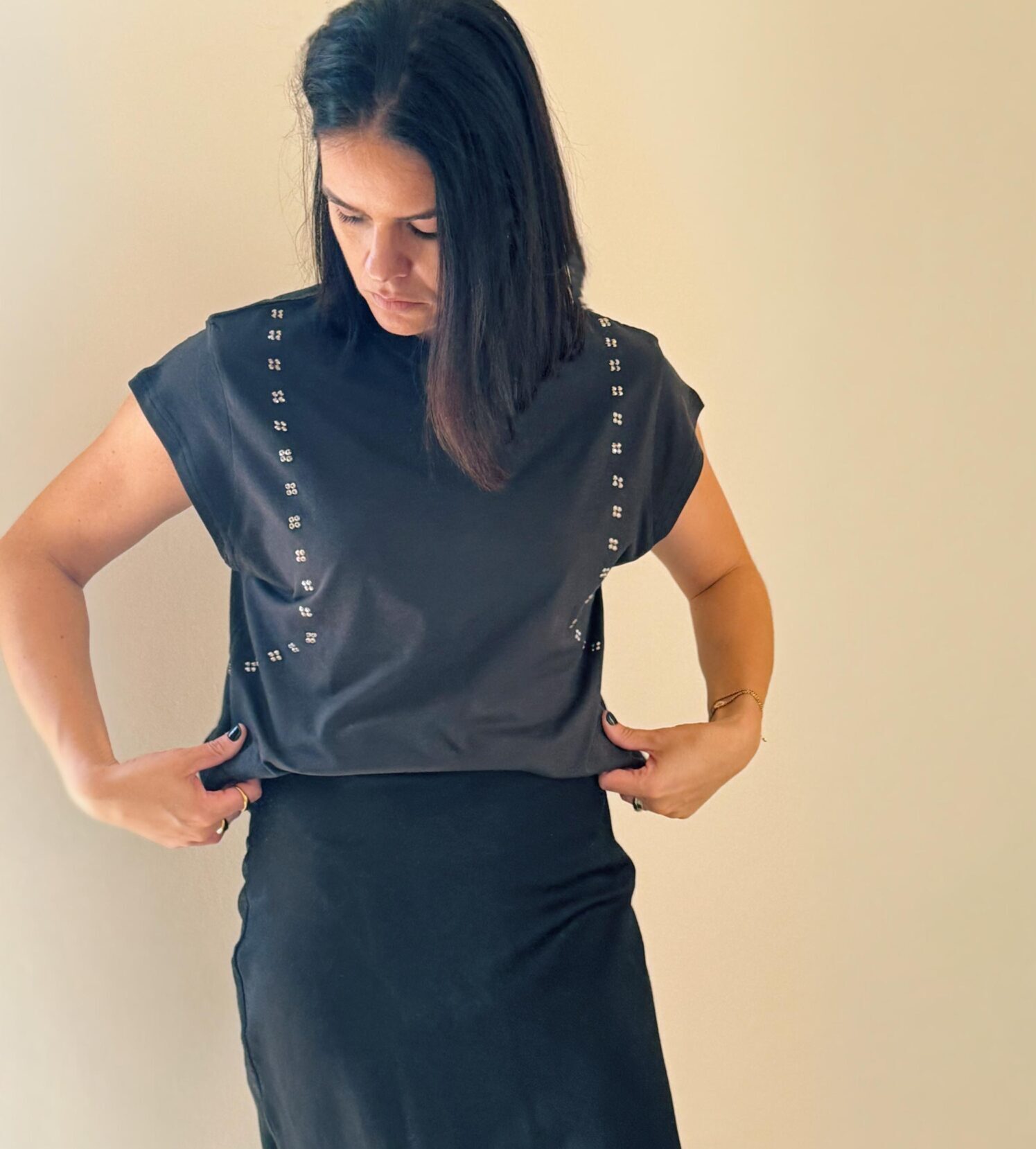 Charcoal Studded T-shirt - The Actual - Shop today